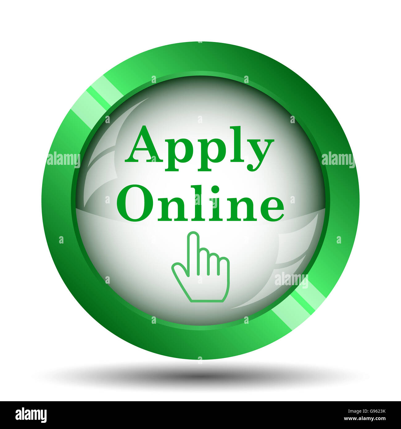 Apply online icon. Internet button on white background Stock Photo - Alamy