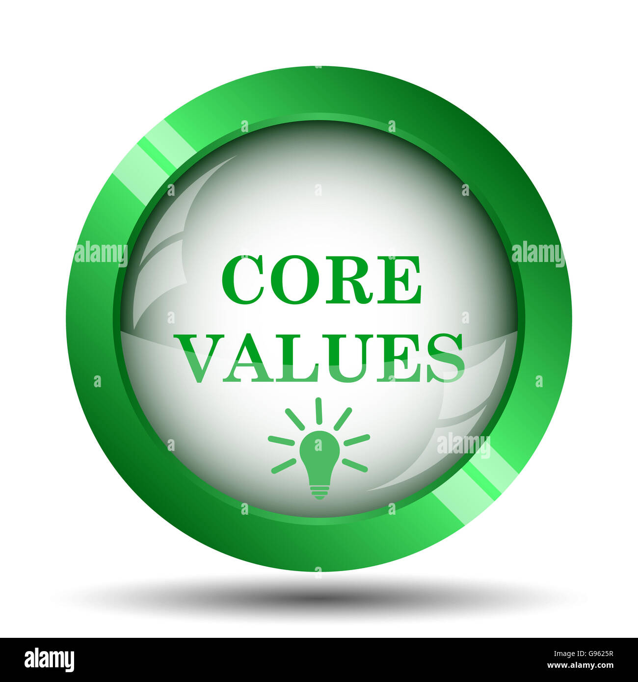 Core values icon. Internet button on white background Stock Photo - Alamy