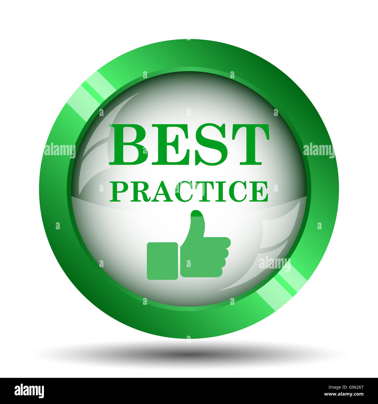Best practice icon. Internet button on white background Stock Photo - Alamy