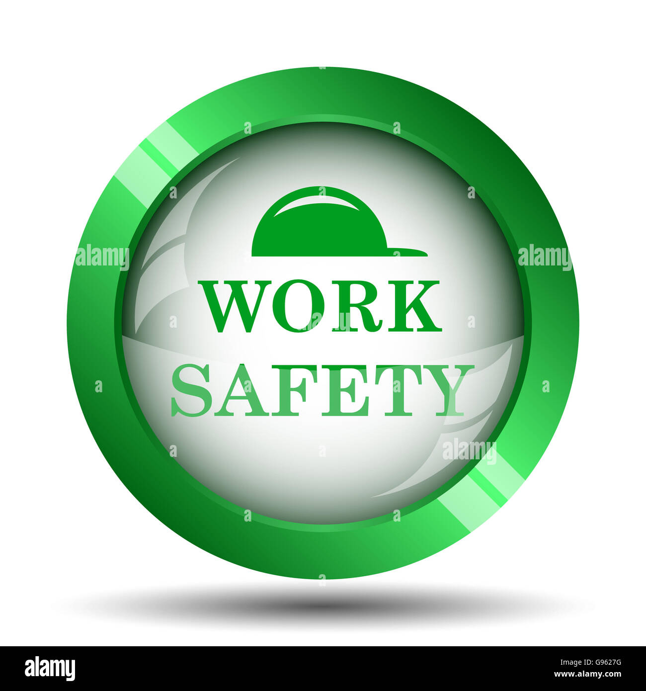 Work safety icon. Internet button on white background Stock Photo - Alamy