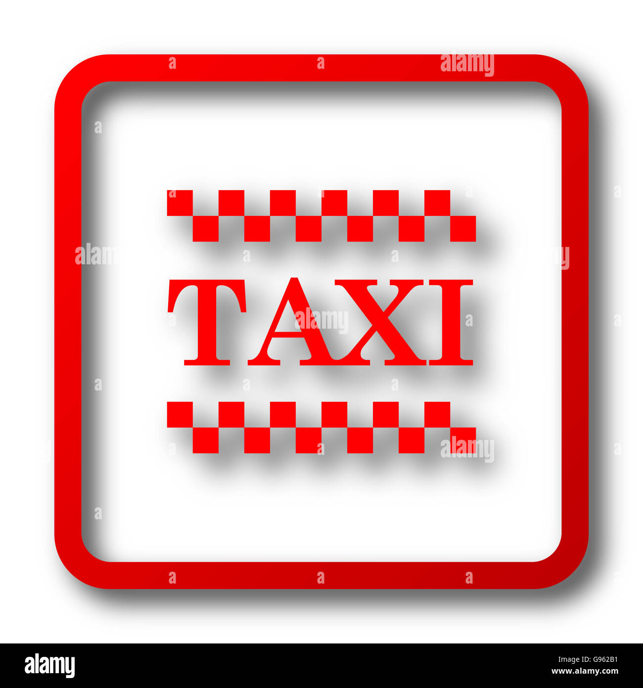 Taxi icon on red Cut Out Stock Images & Pictures - Alamy