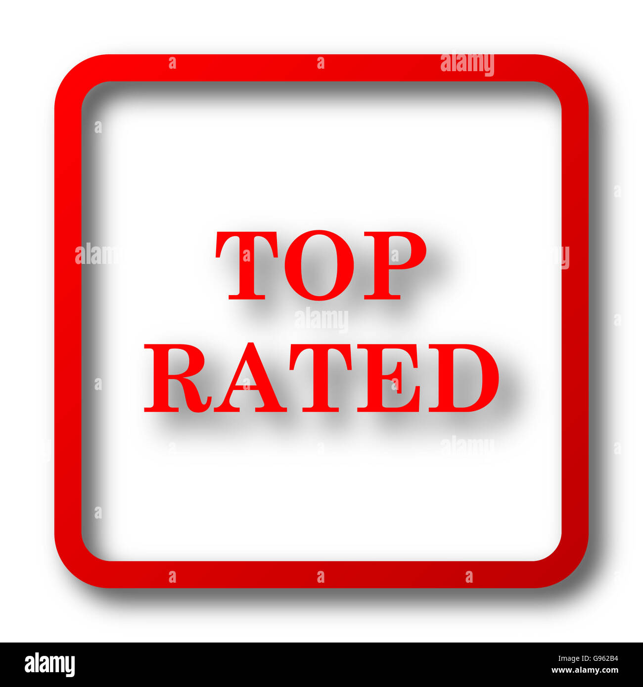 Top rated icon. Internet button on white background Stock Photo - Alamy