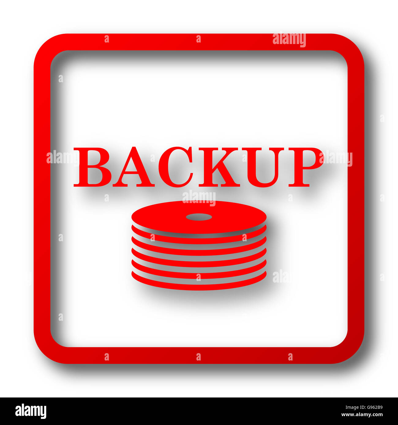 Back-up icon. Internet button on white background Stock Photo - Alamy