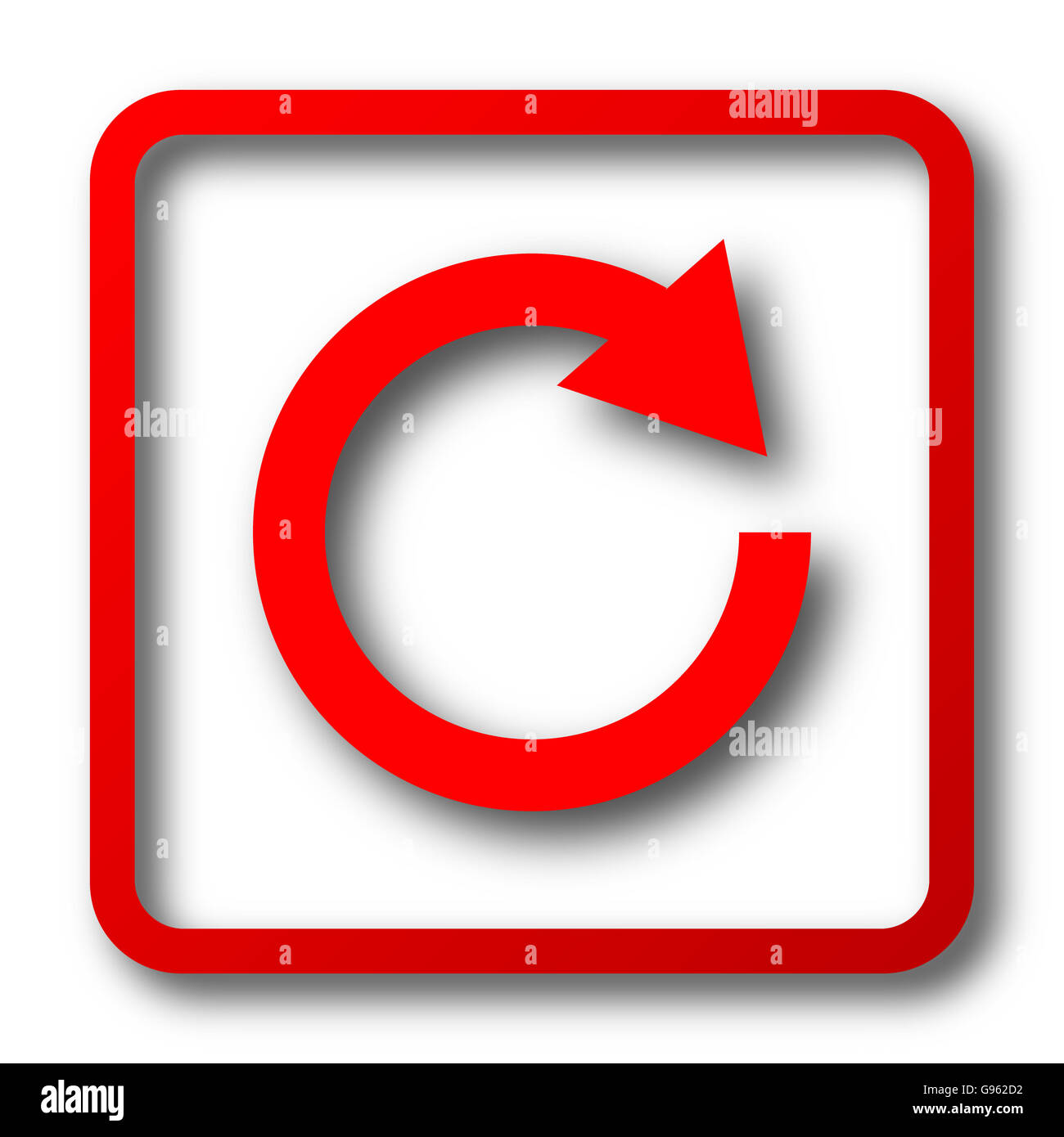 Reload one arrow icon. Internet button on white background Stock Photo ...