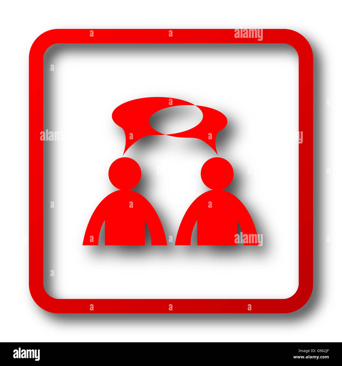 Comments icon. Internet button on white background. - men with bubbles ...