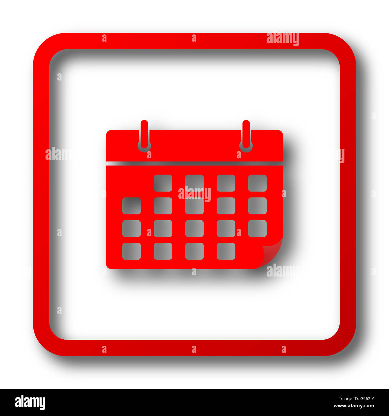 Calendar icon. Internet button on white background Stock Photo - Alamy
