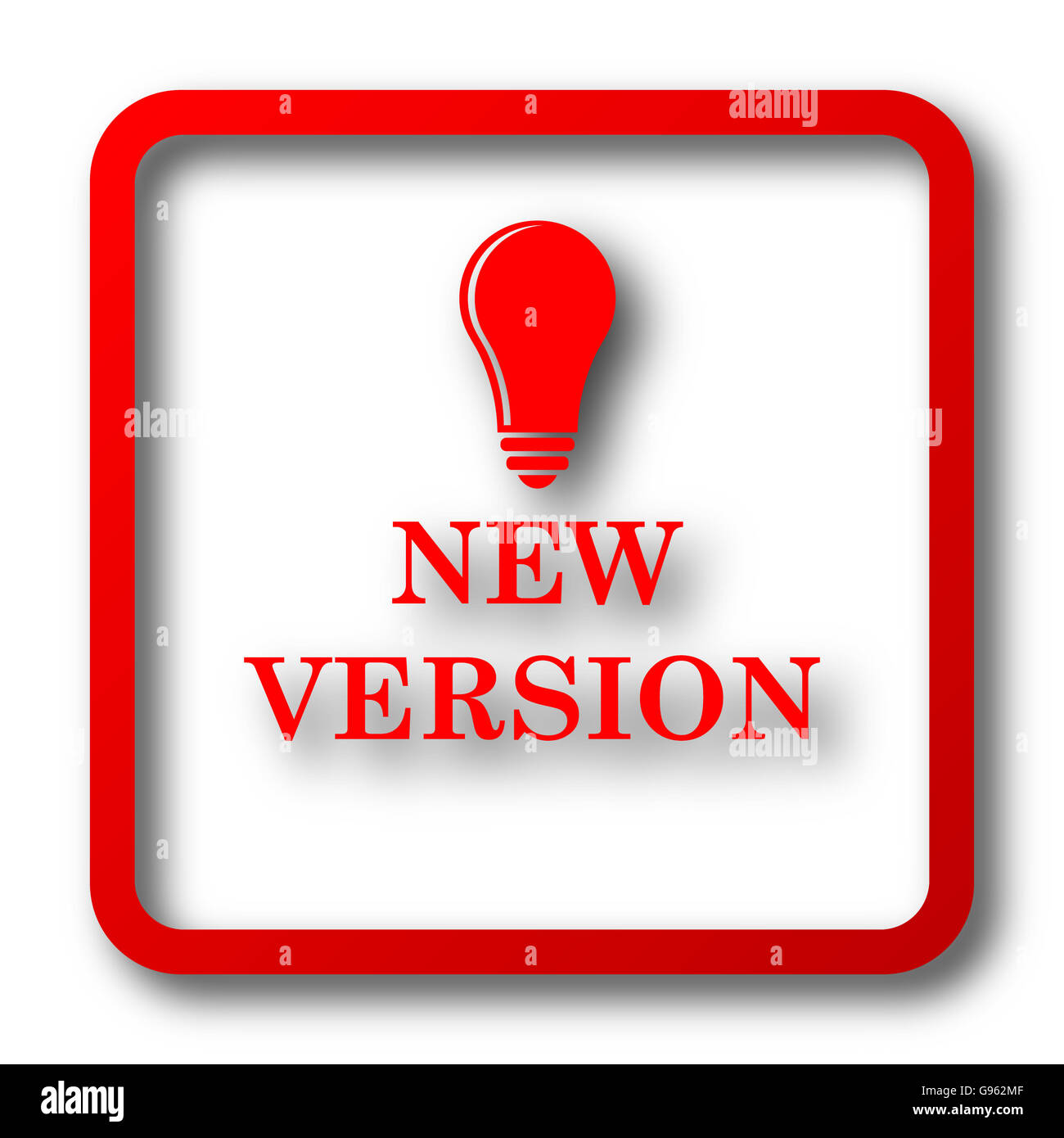 New version icon. Internet button on white background Stock Photo - Alamy