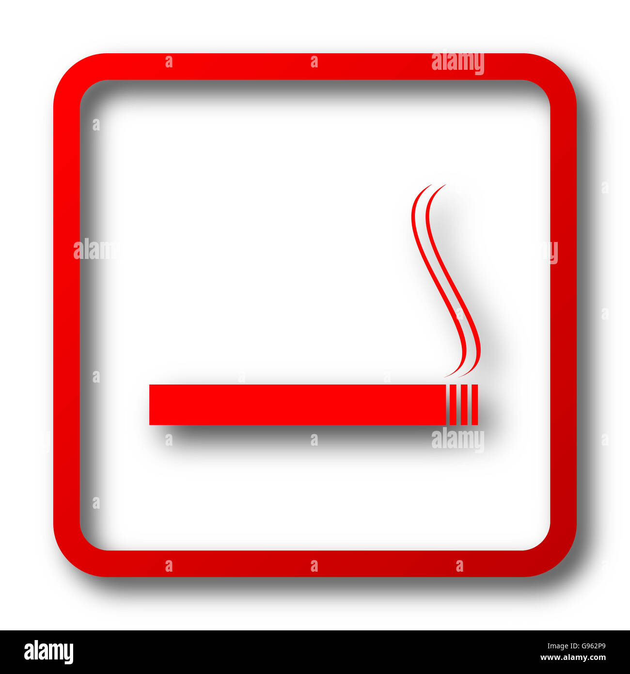 Cigarette icon. Internet button on white background Stock Photo - Alamy