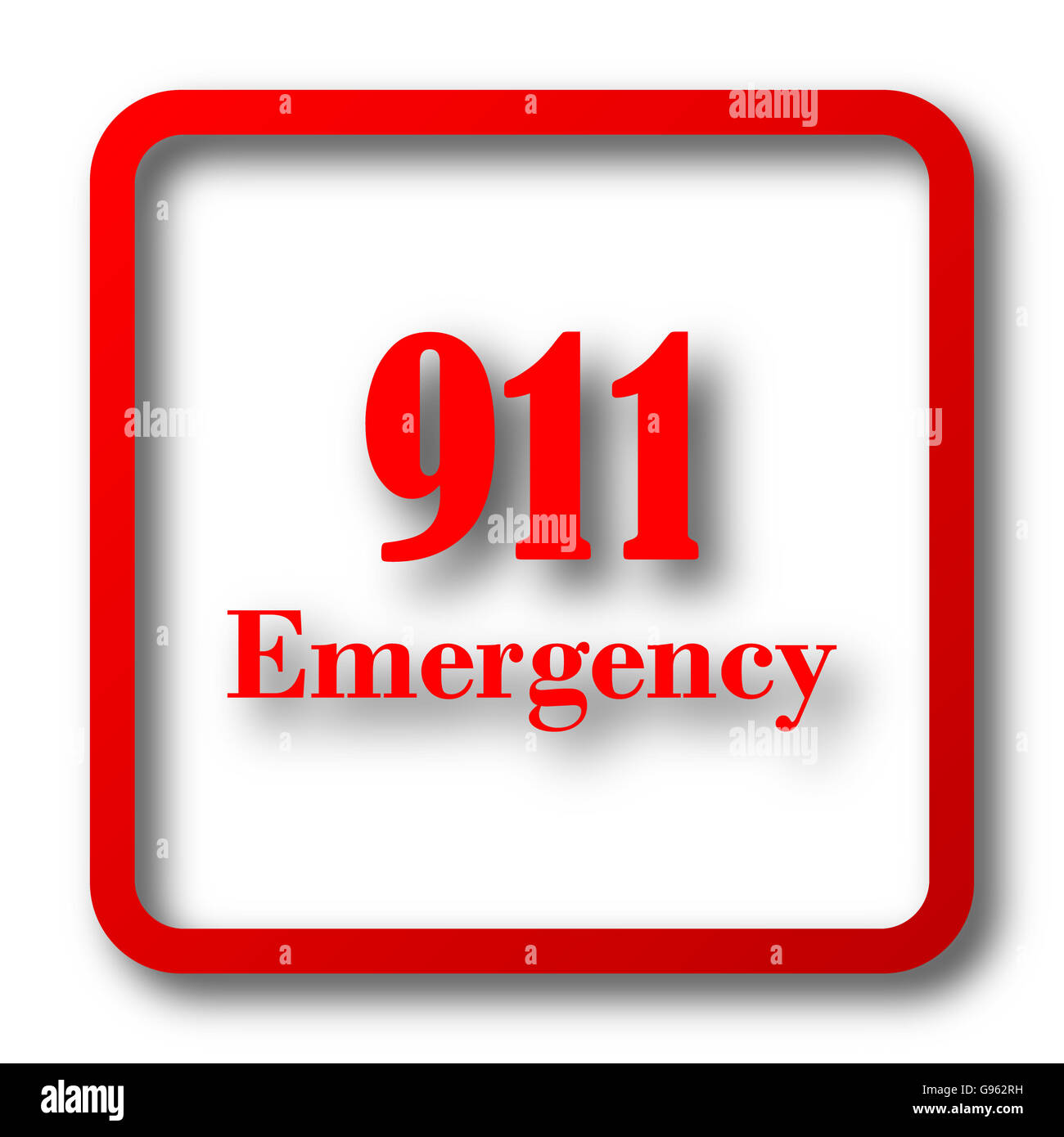 911 Emergency icon. Internet button on white background Stock Photo - Alamy