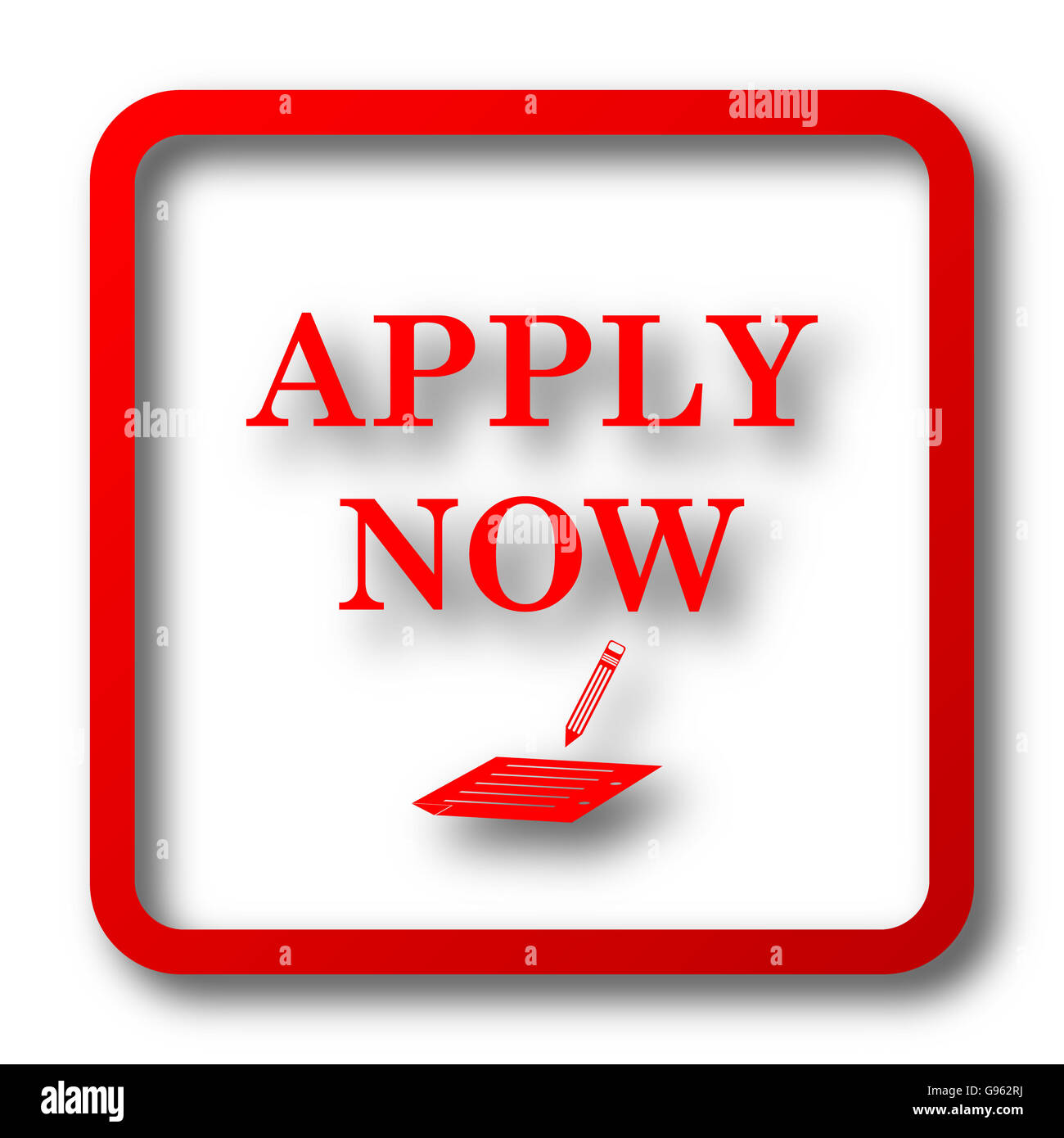 Apply now icon. Internet button on white background Stock Photo - Alamy