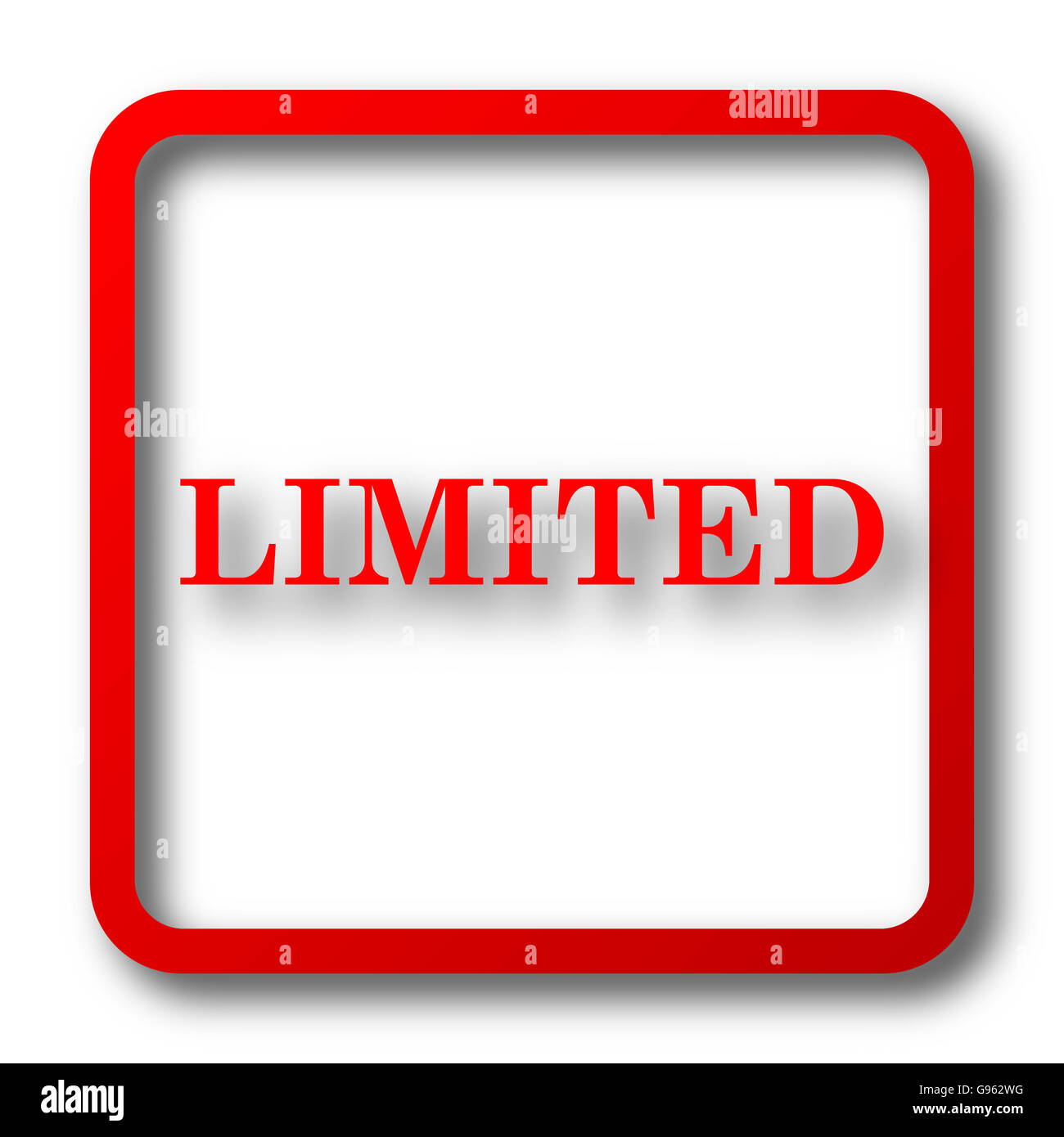 Limited icon. Internet button on white background Stock Photo - Alamy