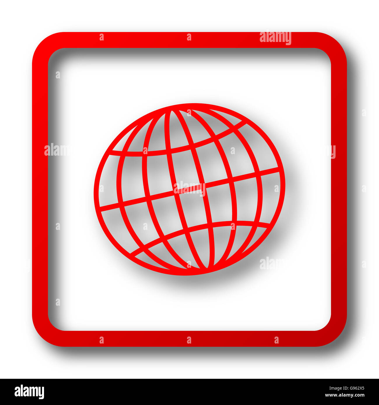 Globe icon. Internet button on white background Stock Photo - Alamy