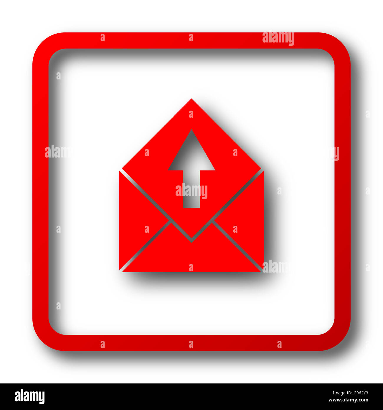Send e-mail icon. Internet button on white background Stock Photo - Alamy
