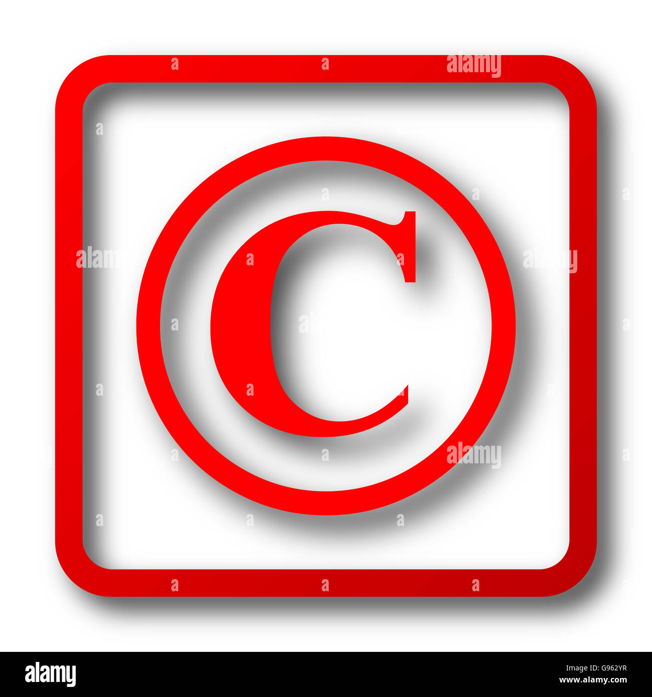 Copyright icon. Internet button on white background Stock Photo - Alamy