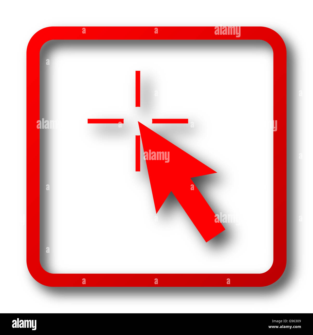Click here icon. Internet button on white background Stock Photo - Alamy