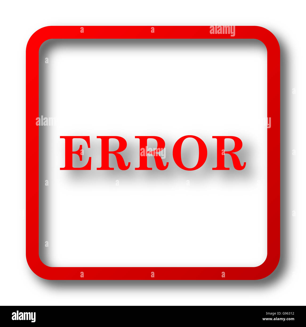 error icon. Internet button on white background Stock Photo - Alamy