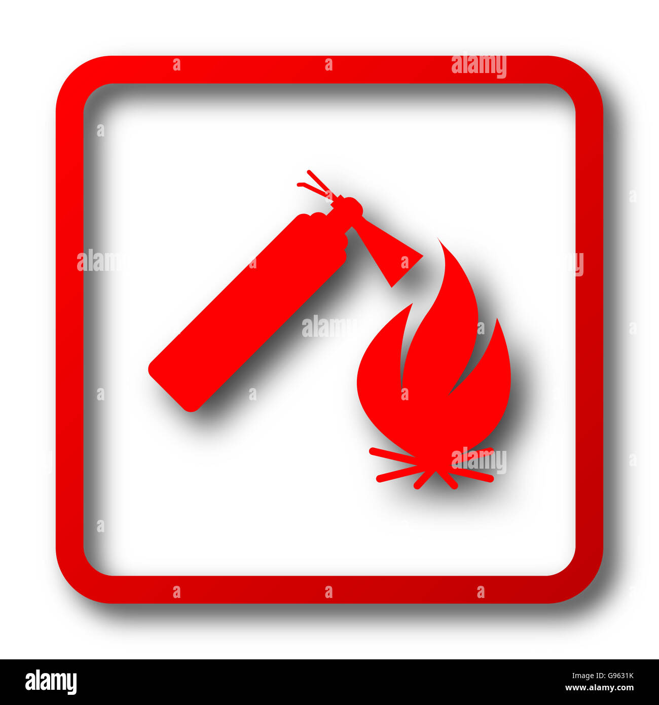 Fire icon. Internet button on white background Stock Photo - Alamy