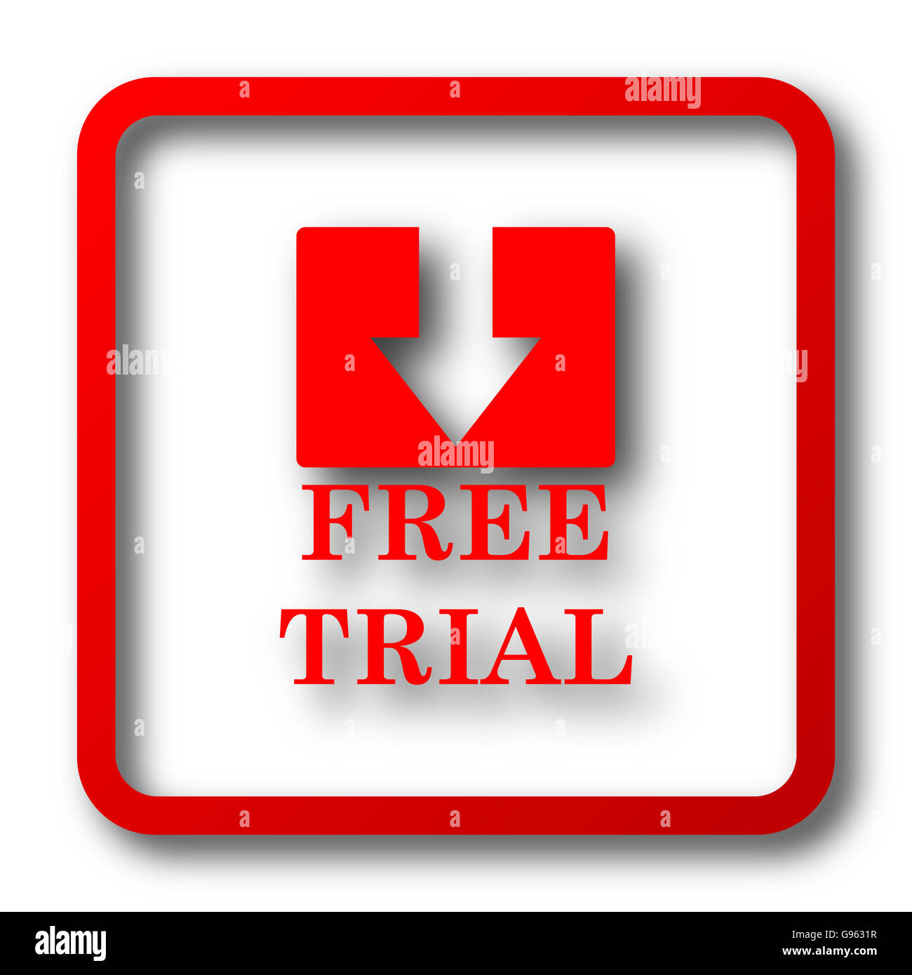 Free trial icon. Internet button on white background Stock Photo - Alamy