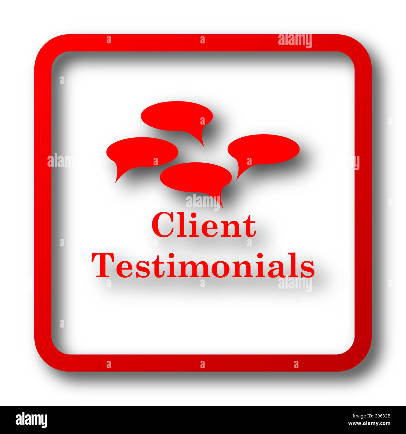 Client testimonials icon. Internet button on white background Stock ...