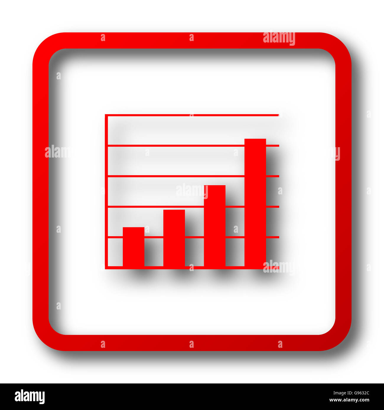 Chart bars icon. Internet button on white background Stock Photo - Alamy