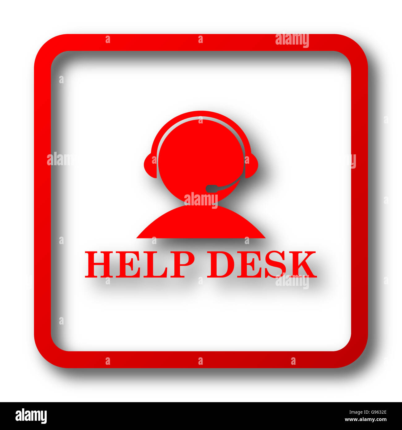 Helpdesk icon. Internet button on white background Stock Photo - Alamy