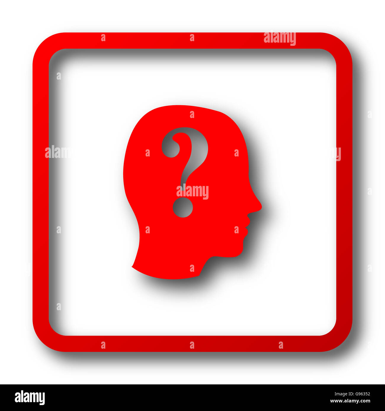 Quiz icon. Internet button on white background Stock Photo - Alamy