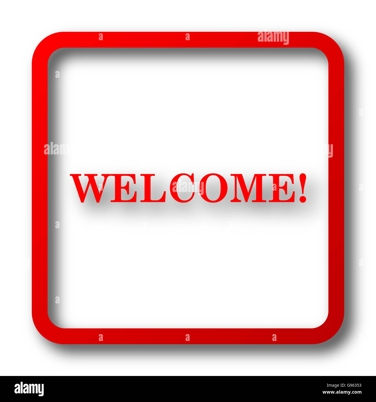 Welcome icon. Internet button on white background Stock Photo - Alamy