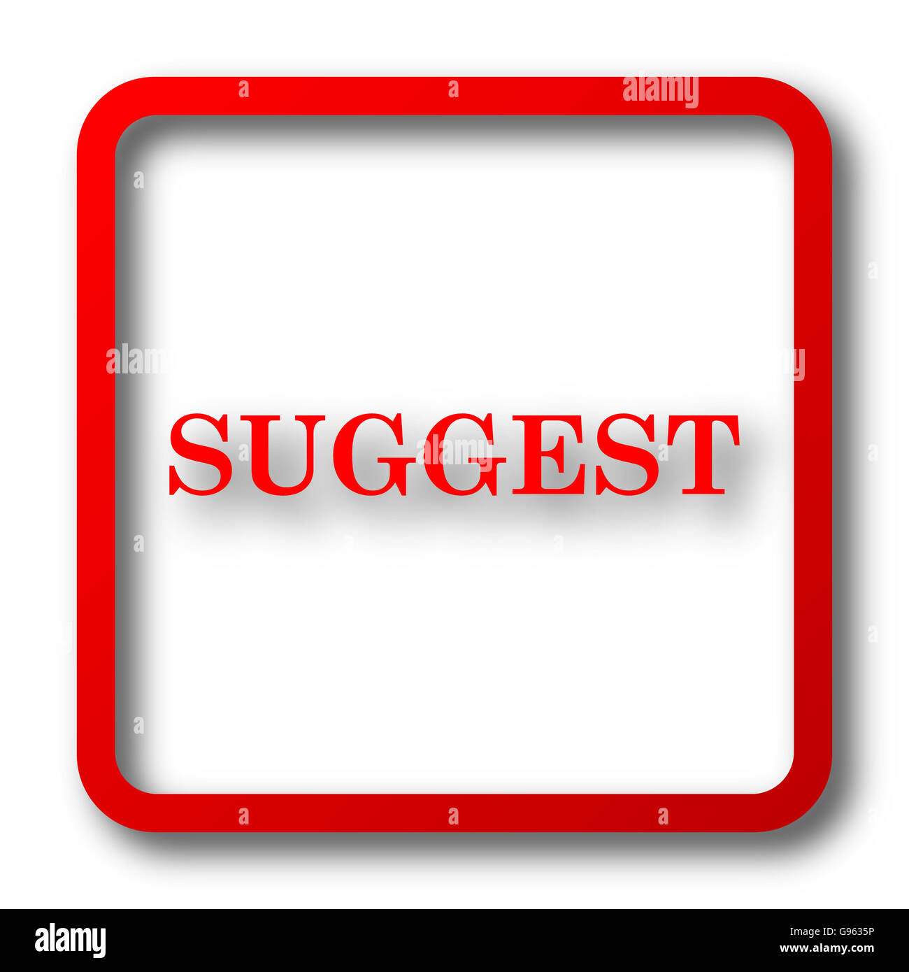 Suggest icon. Internet button on white background Stock Photo - Alamy