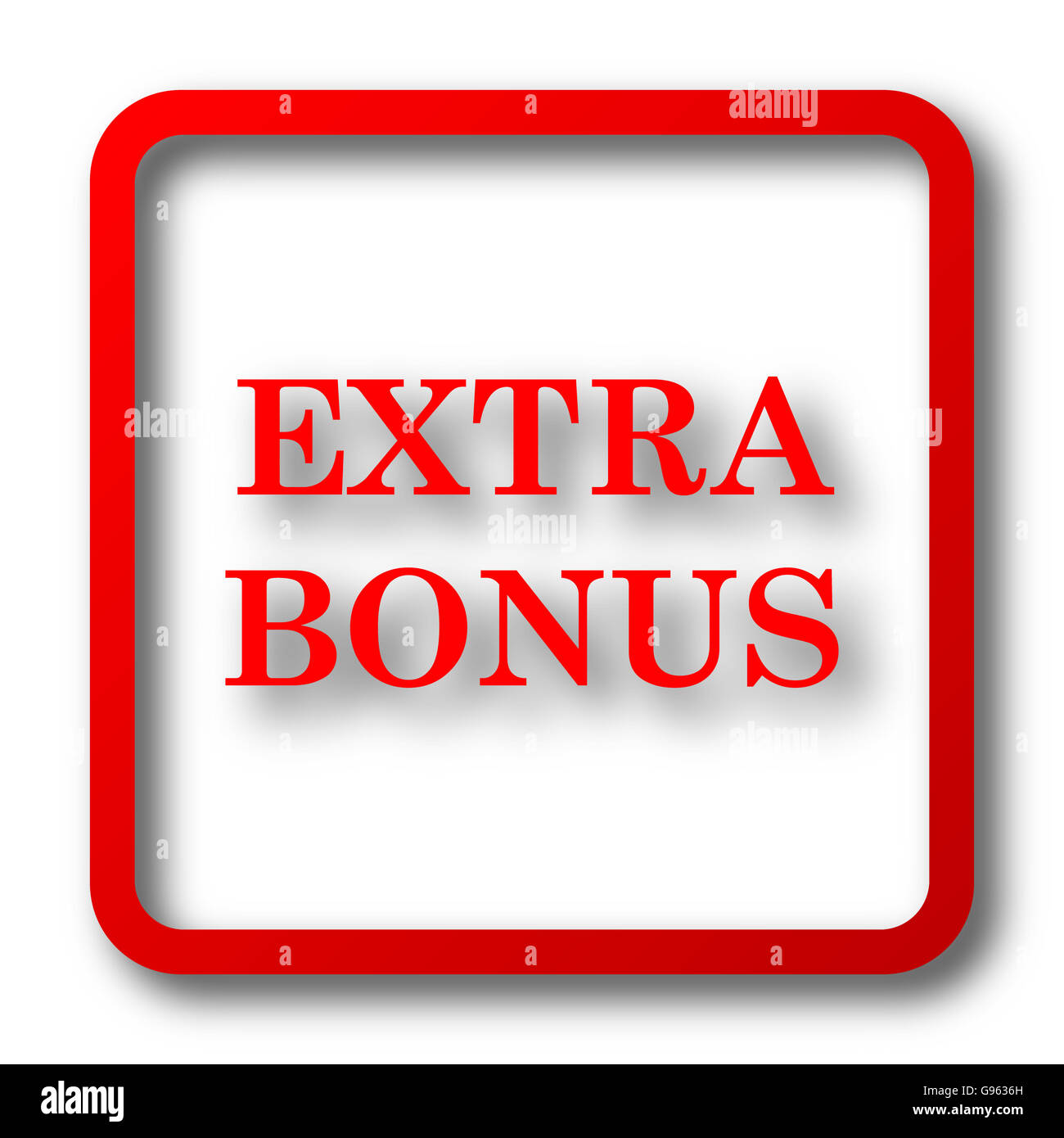 Extra bonus icon. Internet button on white background Stock Photo - Alamy