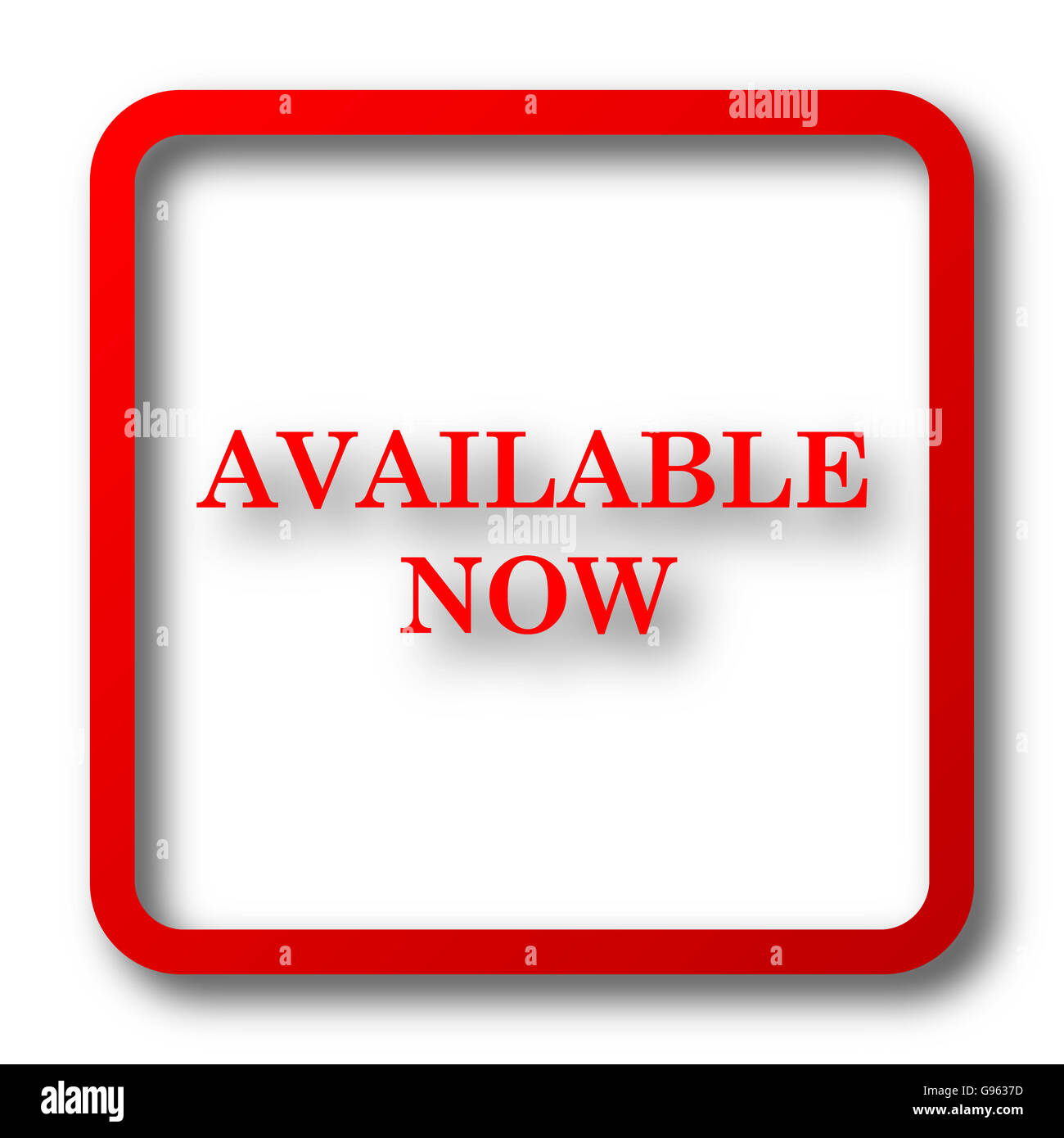 Available now icon. Internet button on white background Stock Photo - Alamy