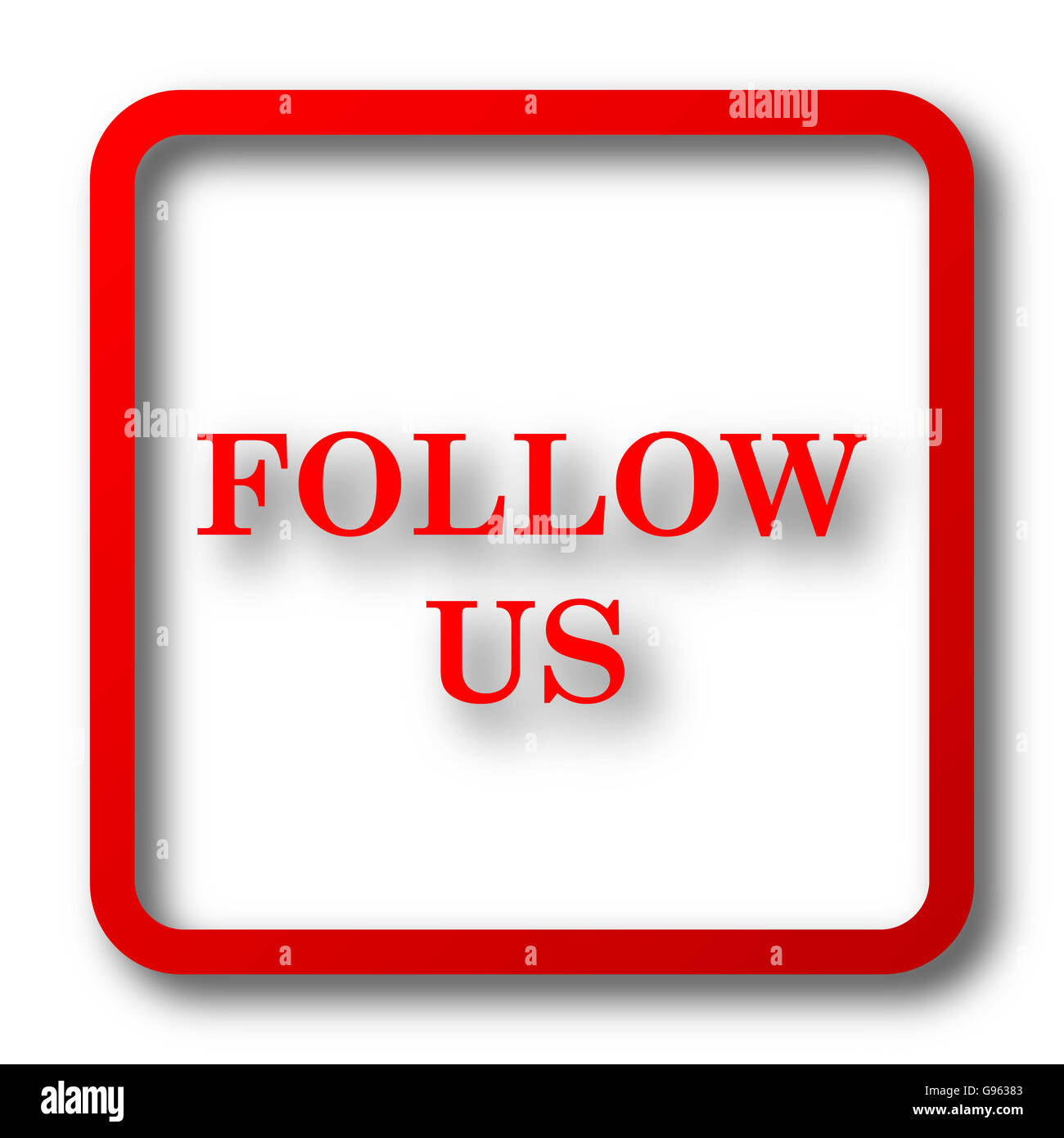 Follow us icon. Internet button on white background Stock Photo - Alamy