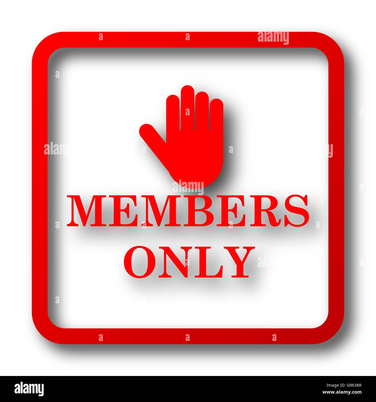 Members only icon. Internet button on white background Stock Photo - Alamy