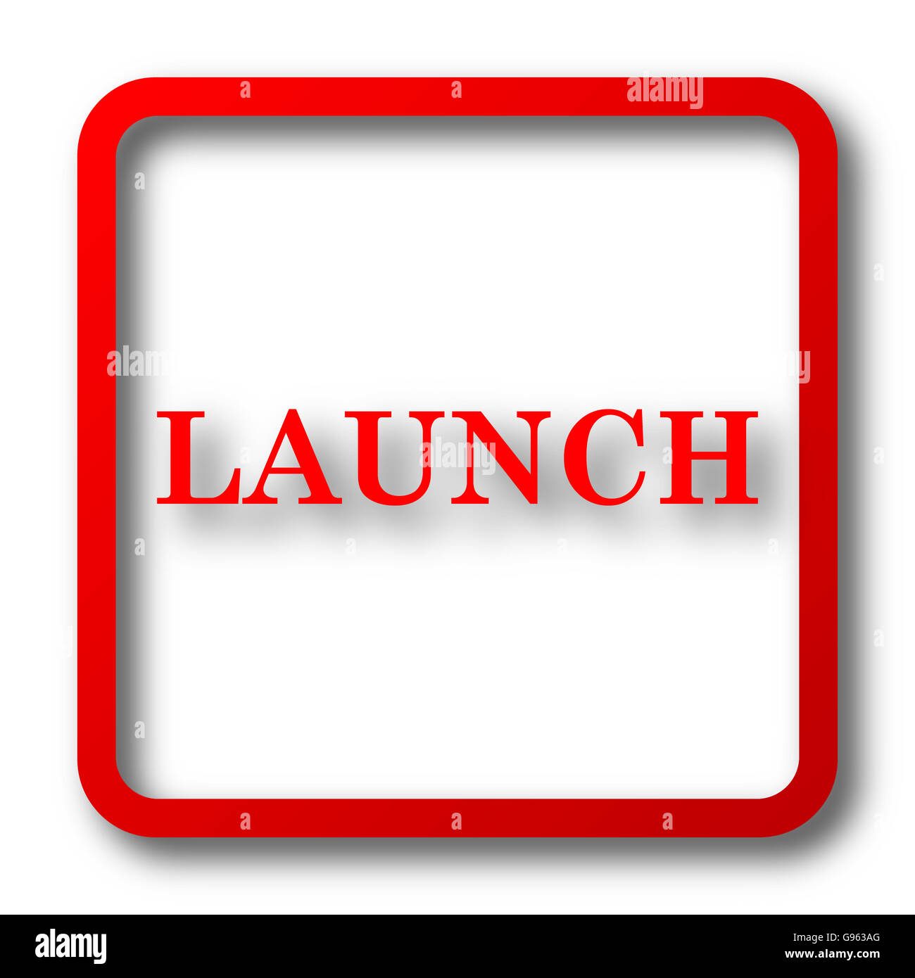 Launch icon. Internet button on white background Stock Photo - Alamy