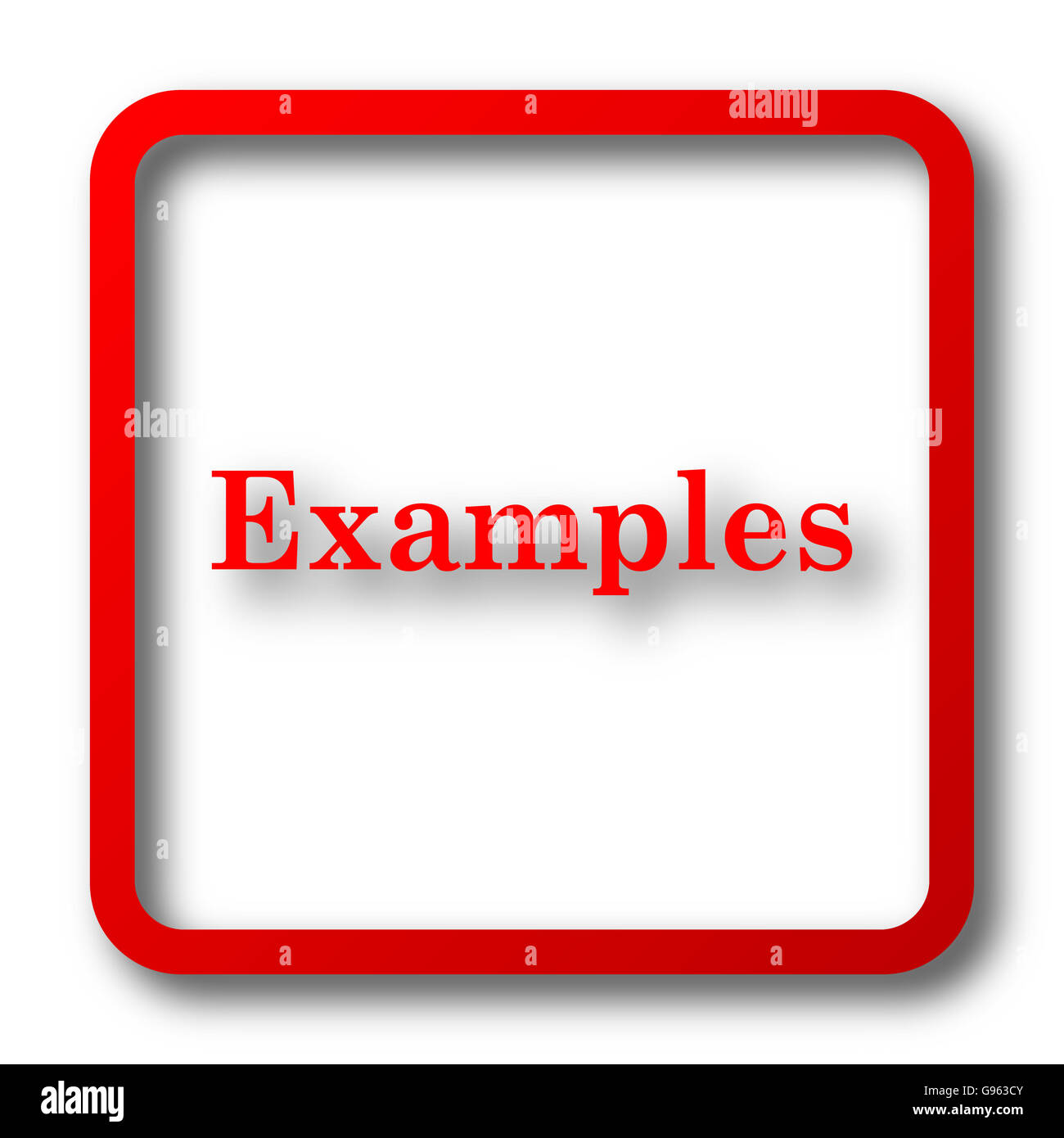 Examples icon. Internet button on white background Stock Photo - Alamy