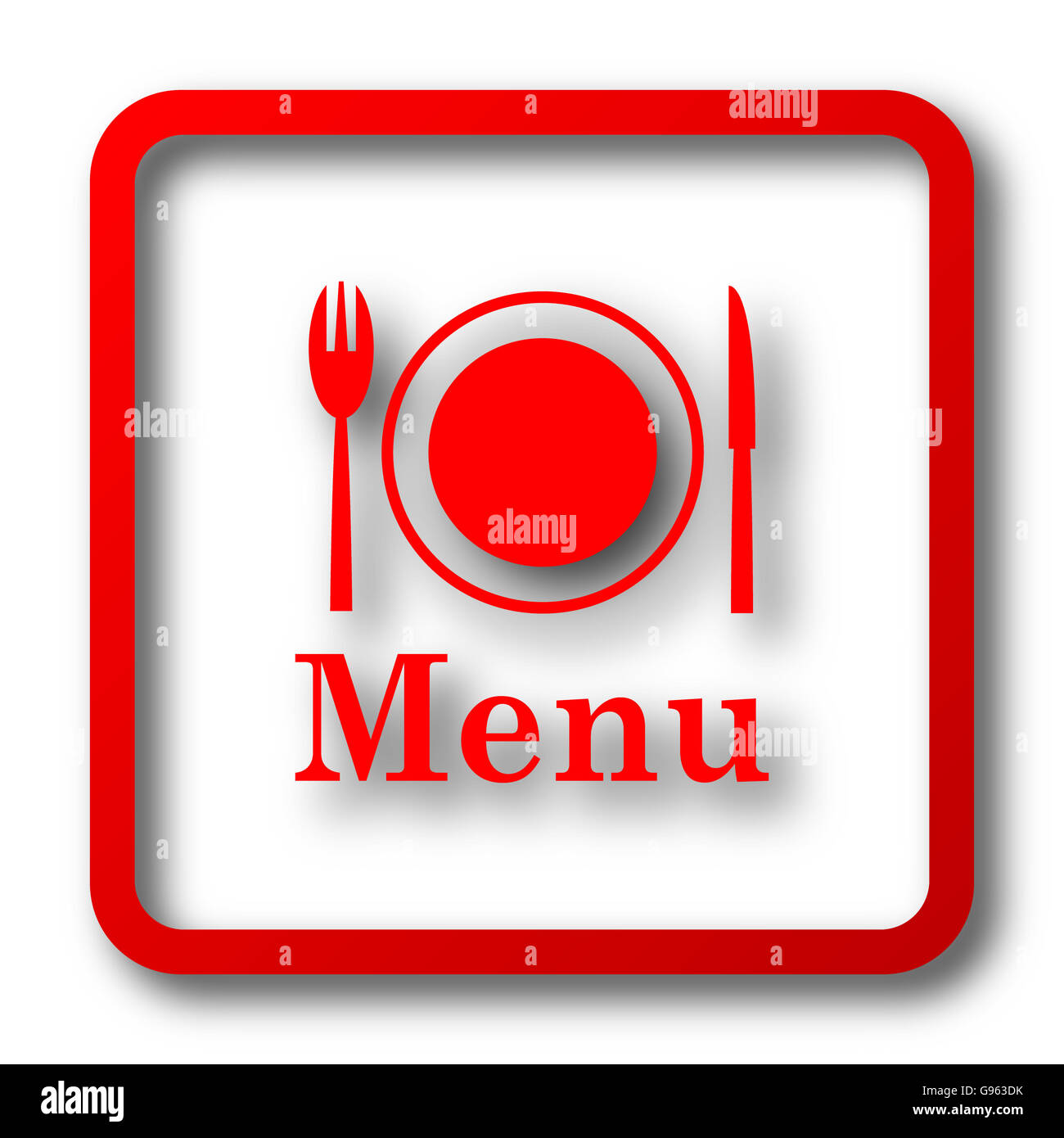 Menu icon. Internet button on white background Stock Photo - Alamy