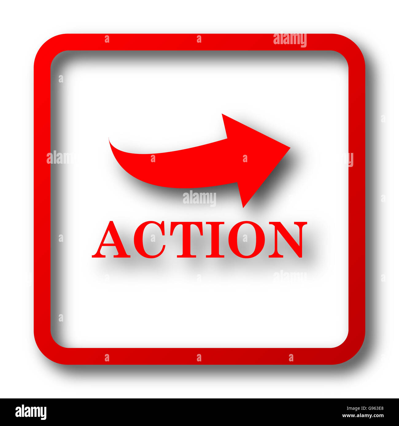 Action icon. Internet button on white background Stock Photo - Alamy