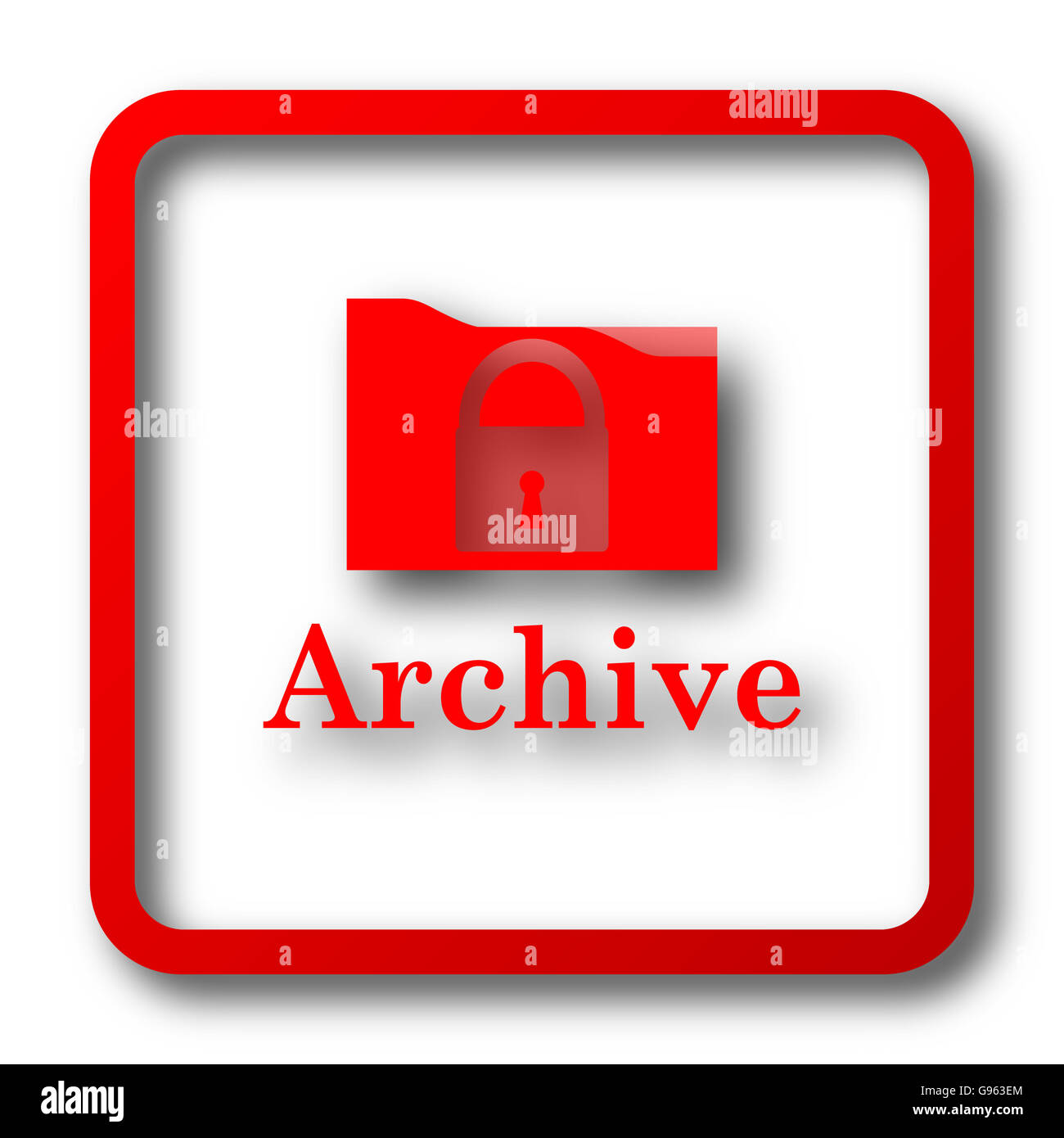 Archive icon. Internet button on white background Stock Photo - Alamy