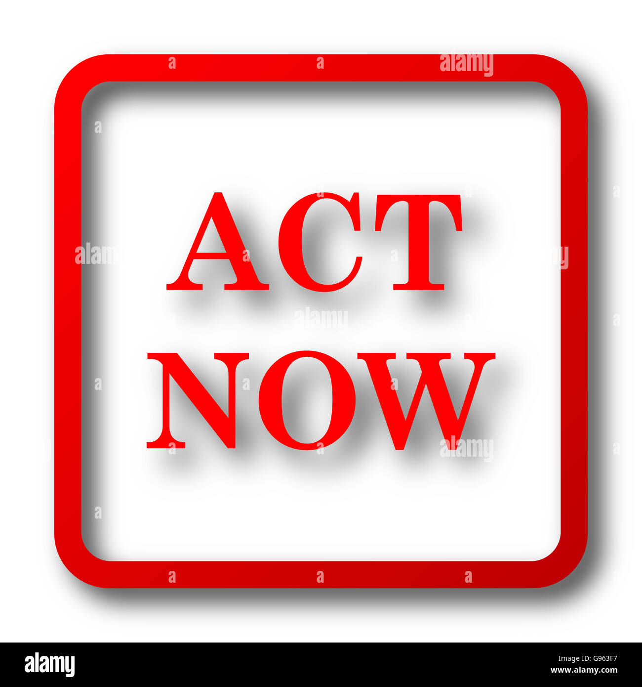 Act now icon. Internet button on white background Stock Photo - Alamy