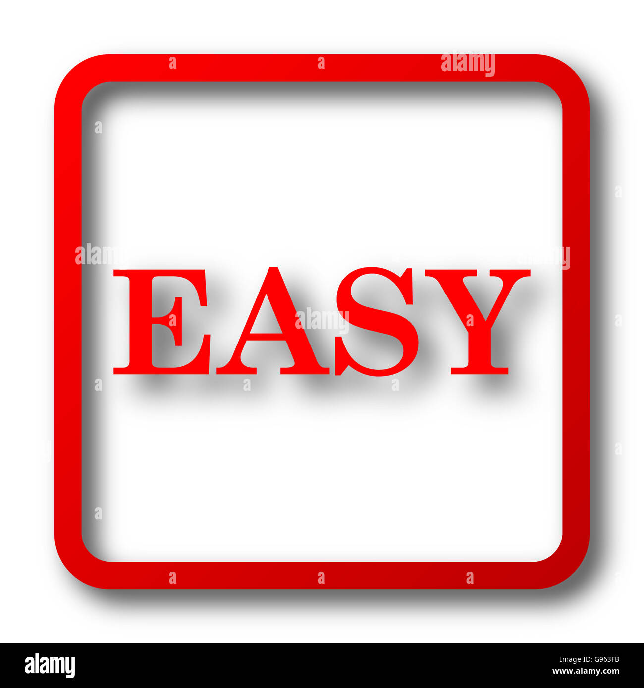 Easy icon. Internet button on white background Stock Photo - Alamy