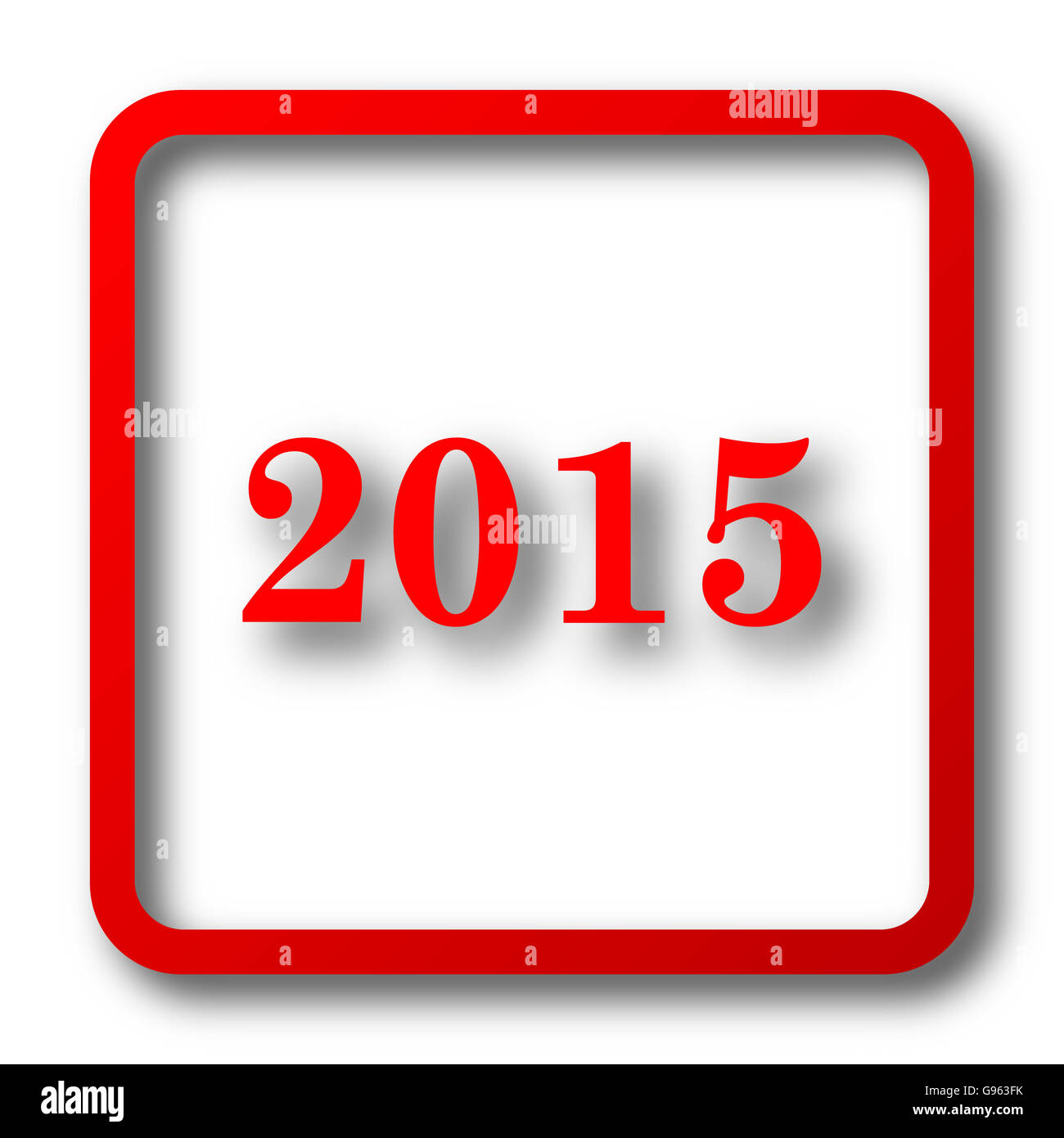 Year 2015 icon. Internet button on white background Stock Photo - Alamy