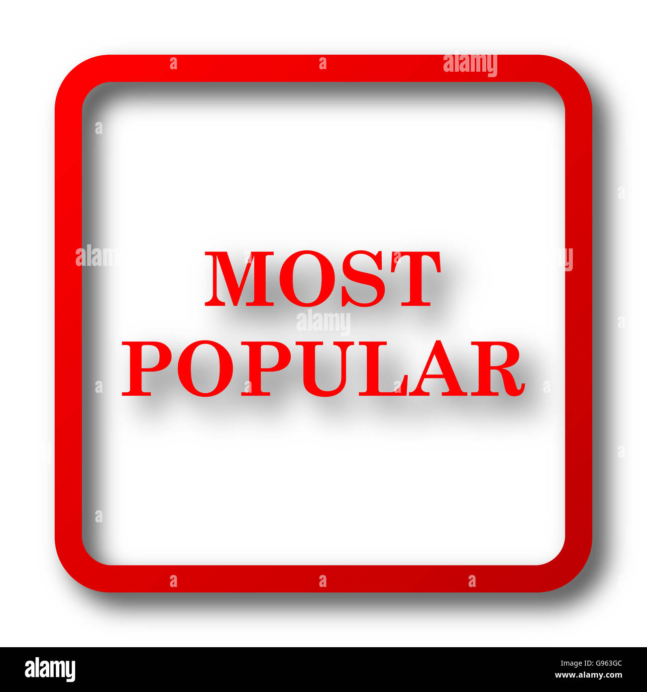 Most popular icon. Internet button on white background Stock Photo - Alamy