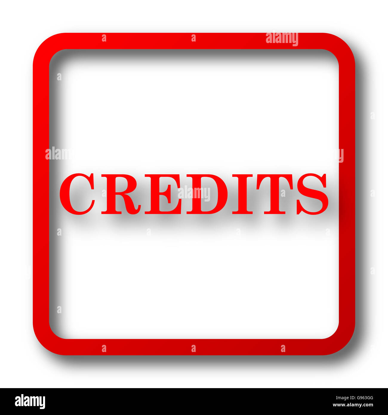 Credits icon. Internet button on white background Stock Photo - Alamy