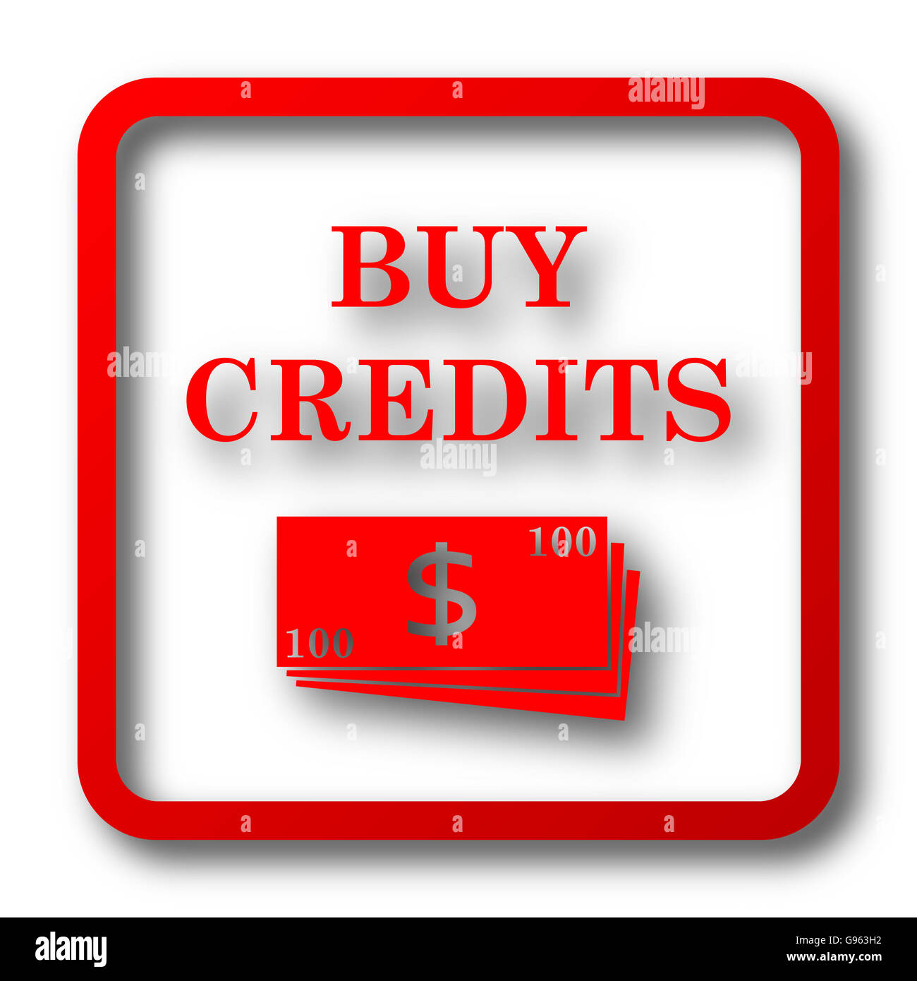 Buy credits icon. Internet button on white background Stock Photo - Alamy