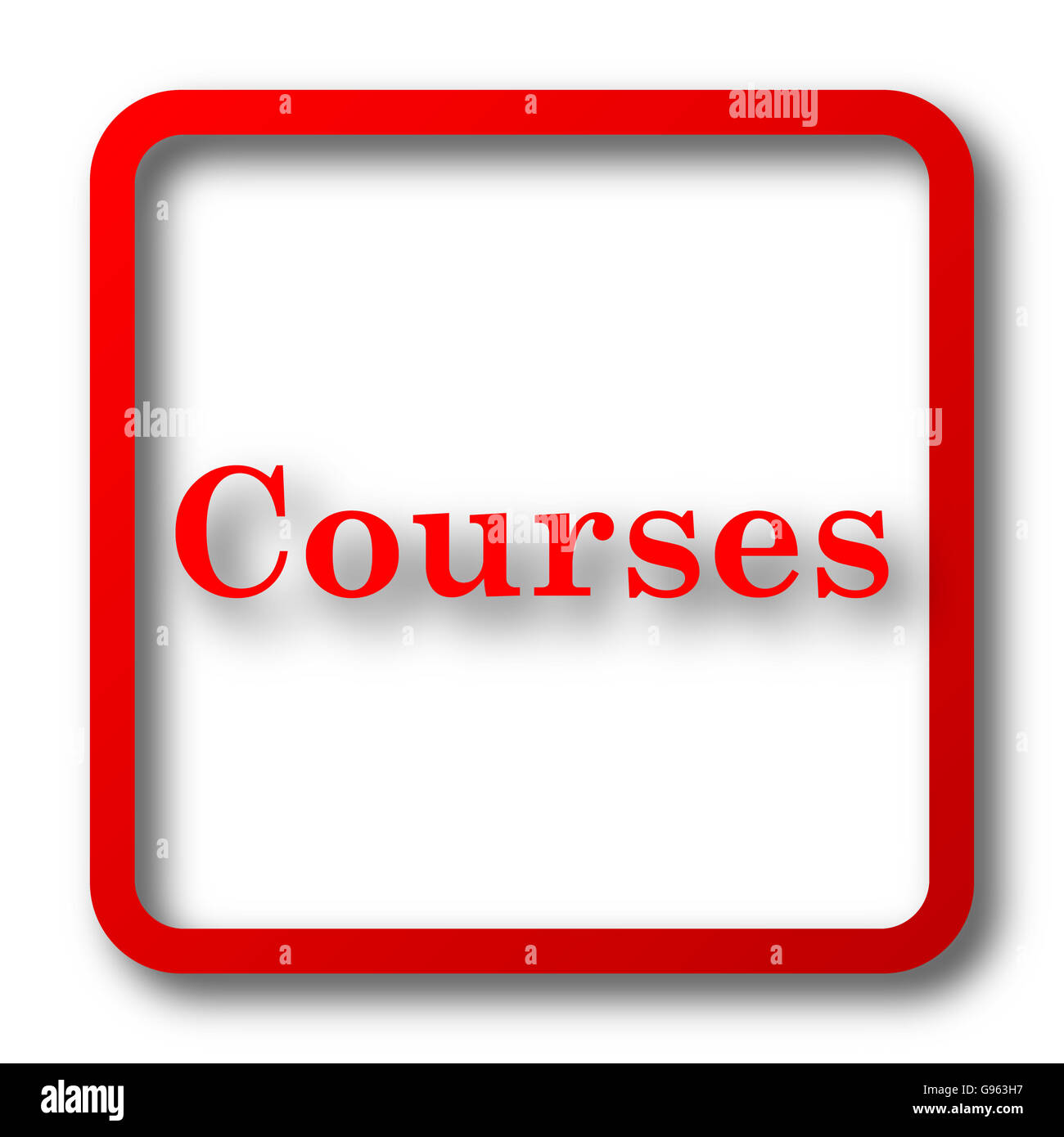 Courses icon. Internet button on white background Stock Photo - Alamy