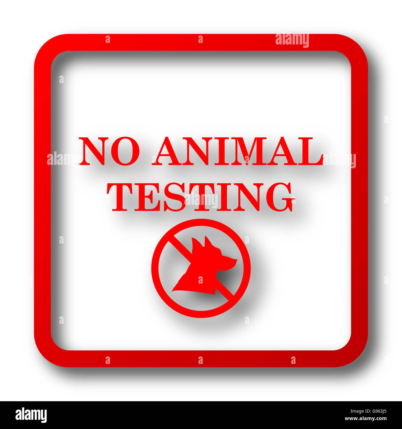 No animal testing icon. Internet button on white background Stock Photo ...