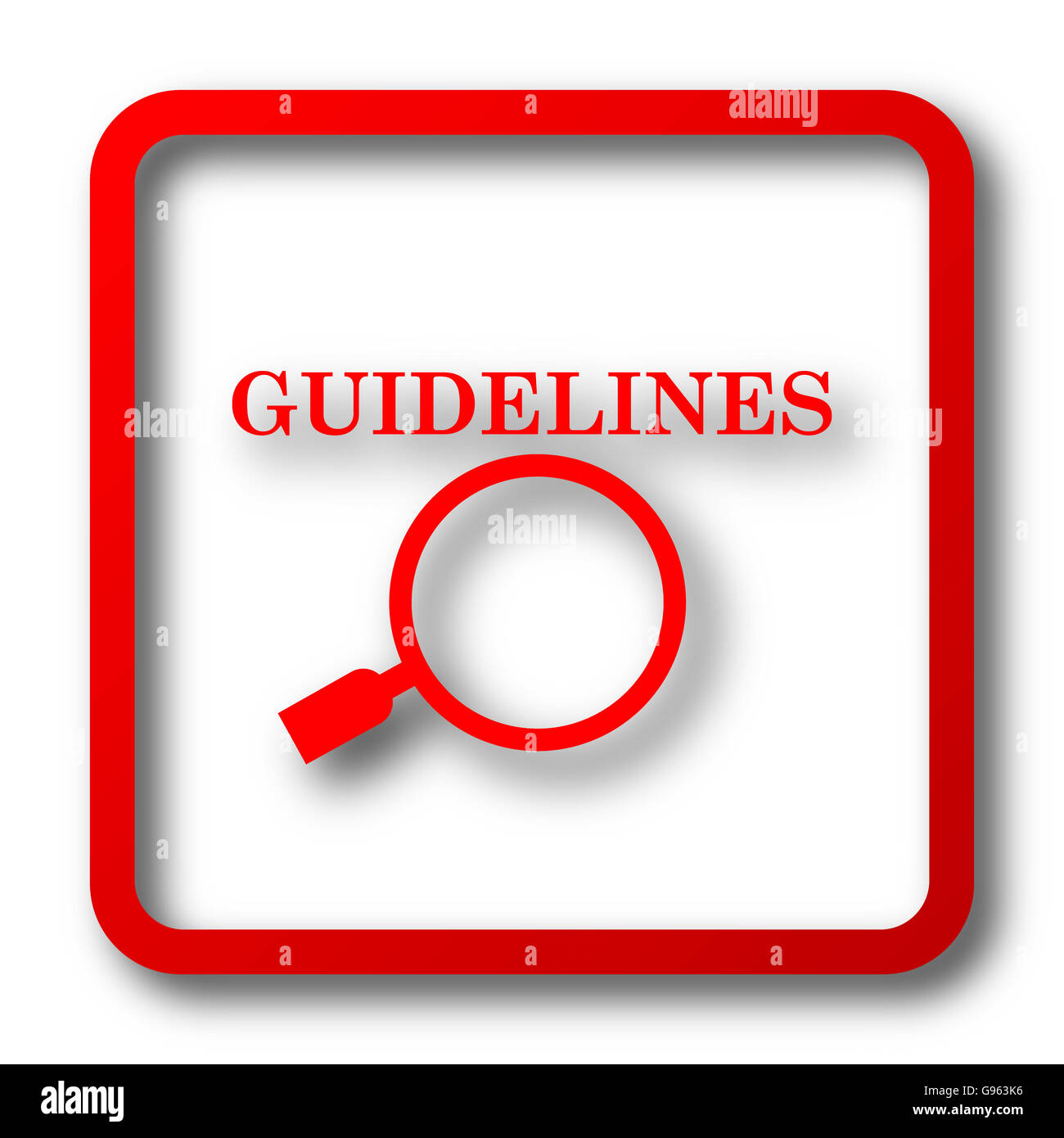 Guidelines icon. Internet button on white background Stock Photo - Alamy