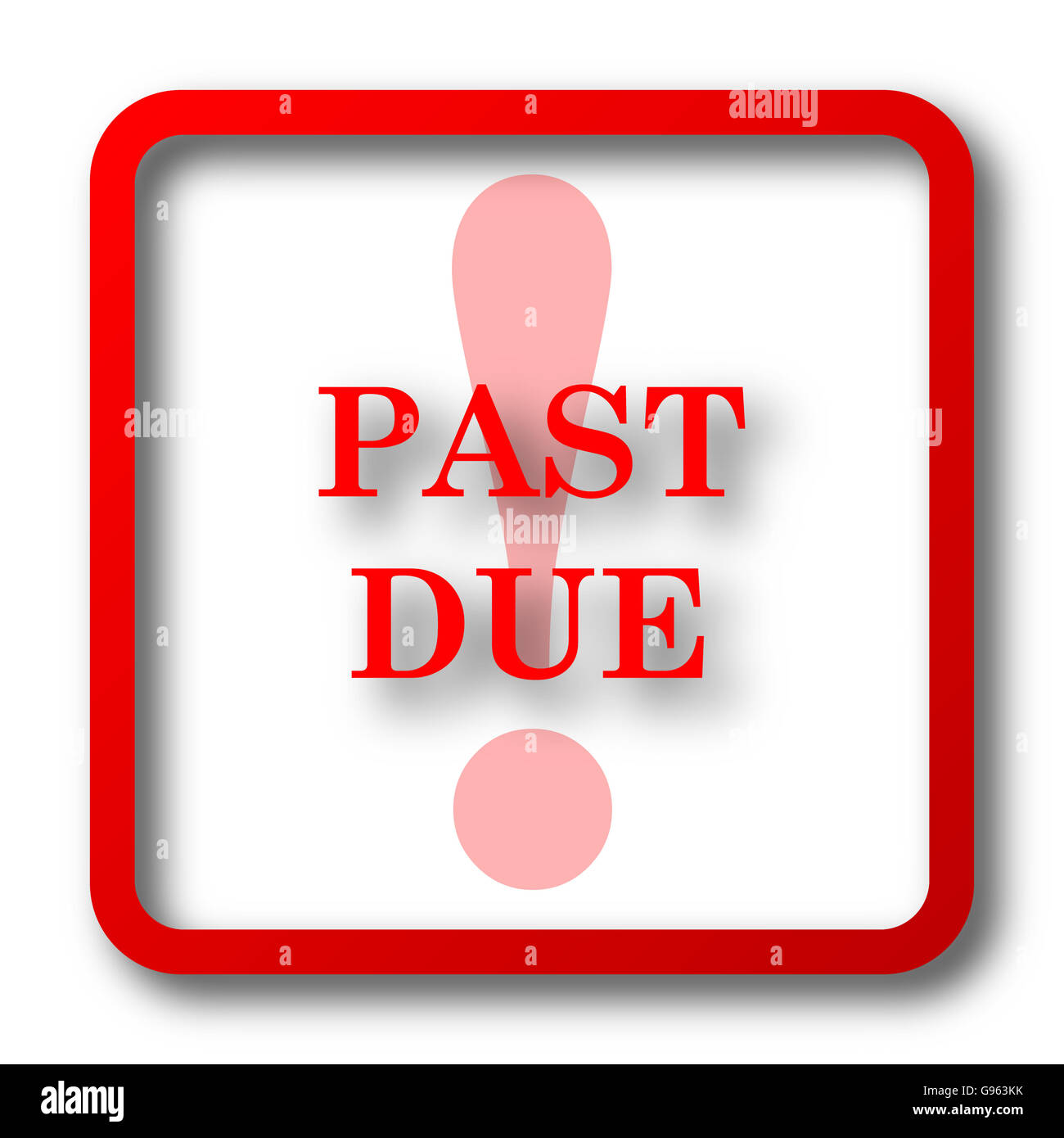Past due icon. Internet button on white background Stock Photo - Alamy