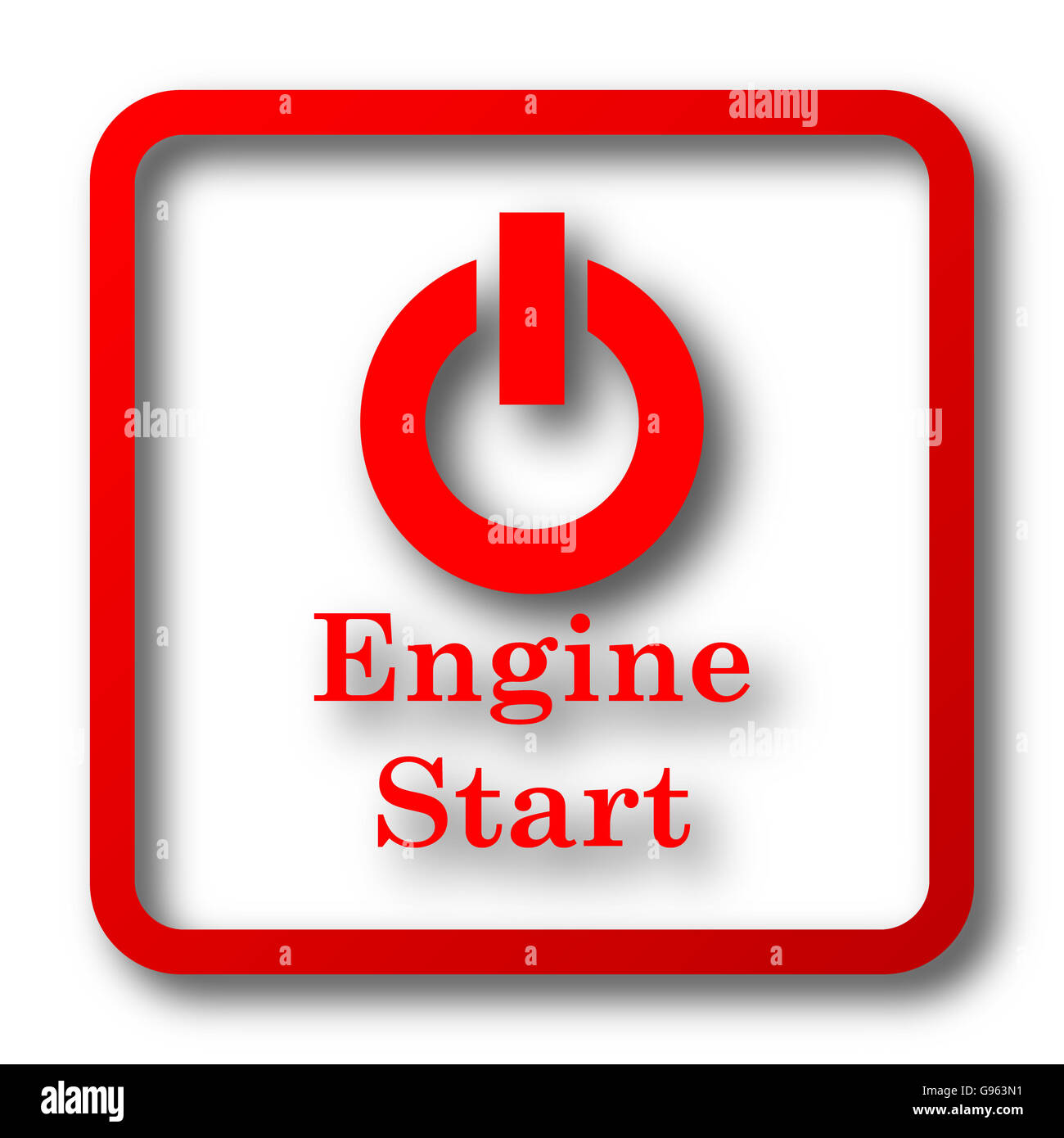 Engine start icon. Internet button on white background Stock Photo - Alamy