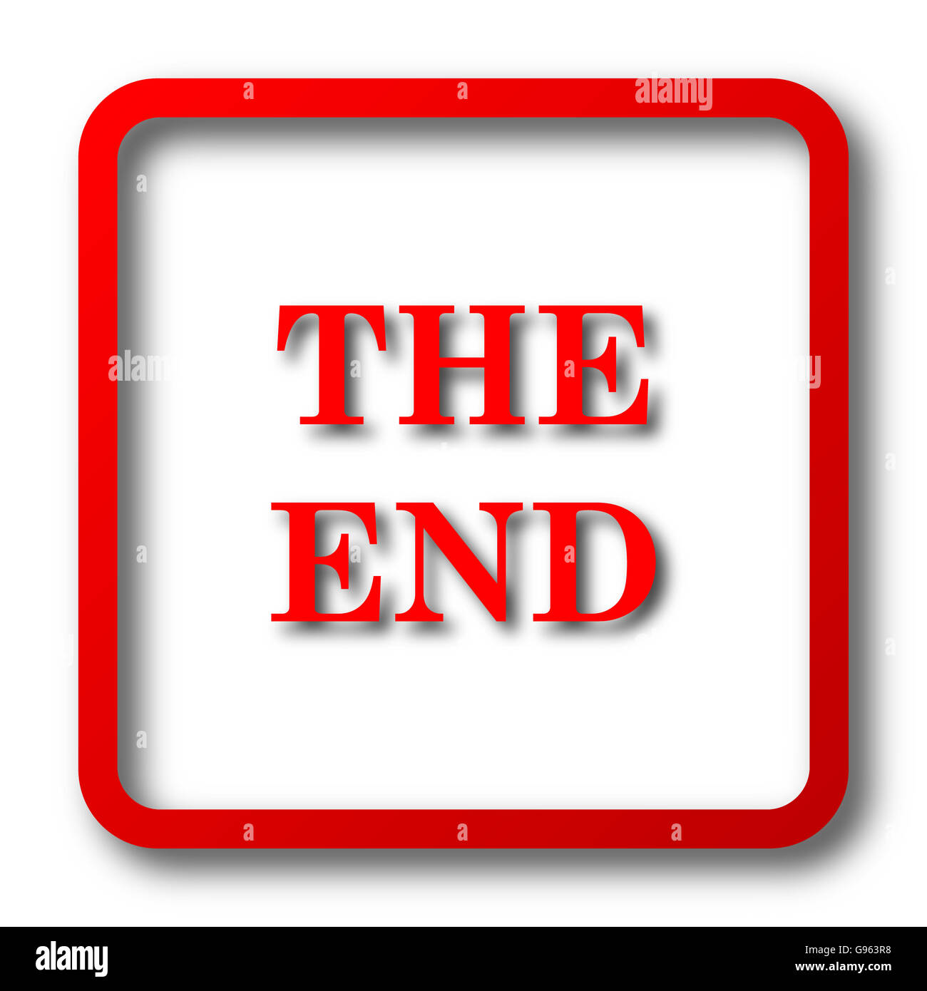 The End icon. Internet button on white background Stock Photo - Alamy