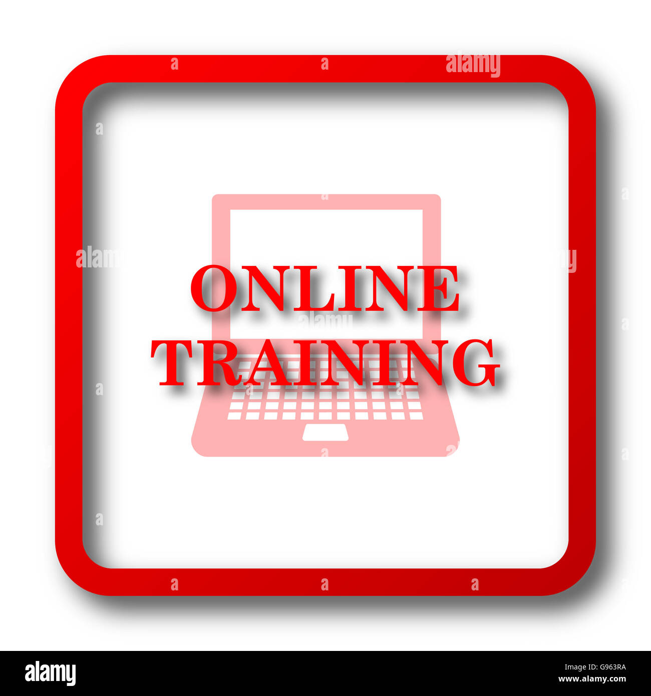 Online training icon. Internet button on white background Stock Photo ...